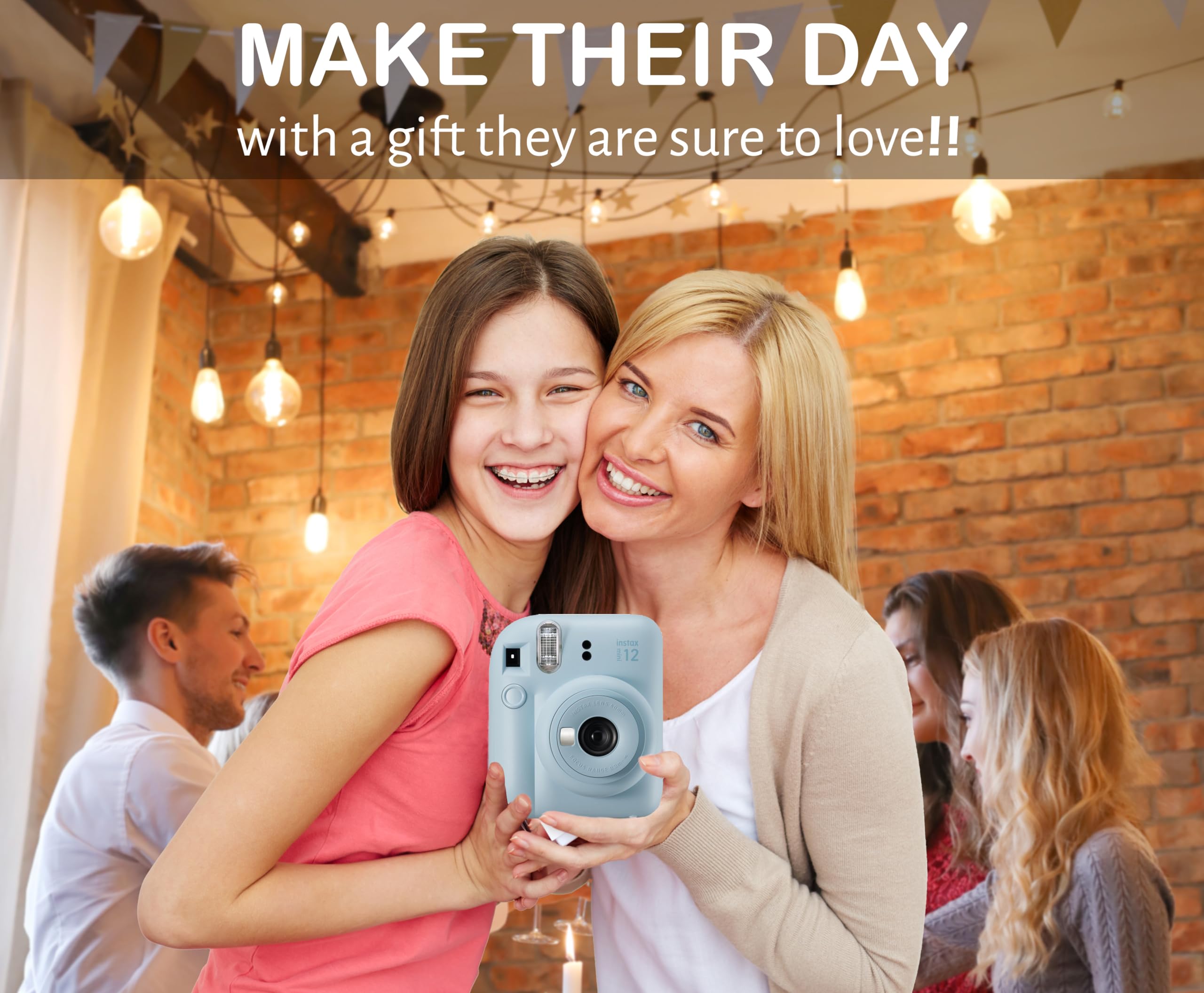 Fujifilm Instax Mini 12 Instant Film Camera Lilac Purple, Fuji Instax Mini Instant Film 40 Sheets, Instant Camera Gift Bundle