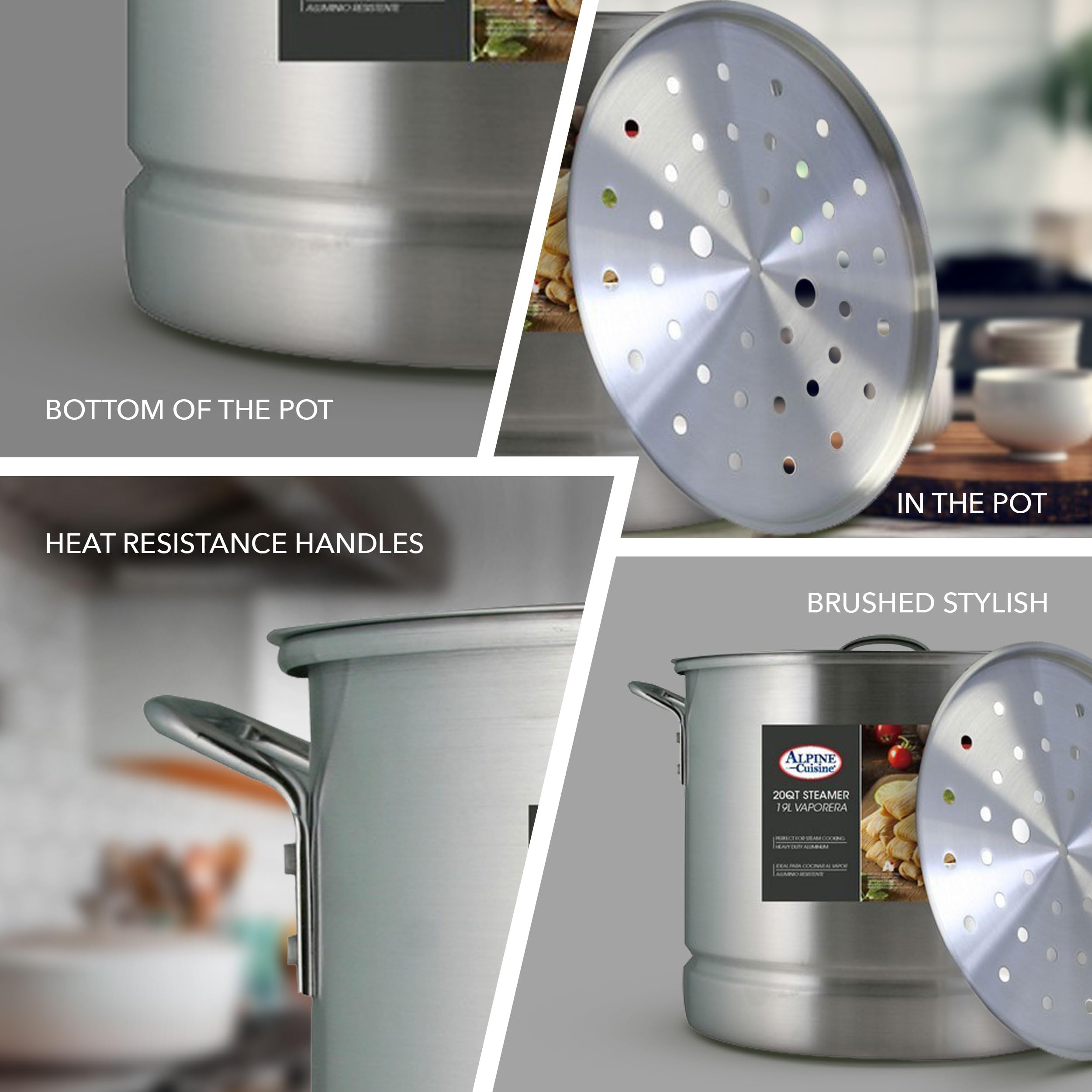 Stock Pot 15 Piece Set Mexican Style ollas Tamalera De Sopa Caldo Aluminum W/Lid/Steamer
