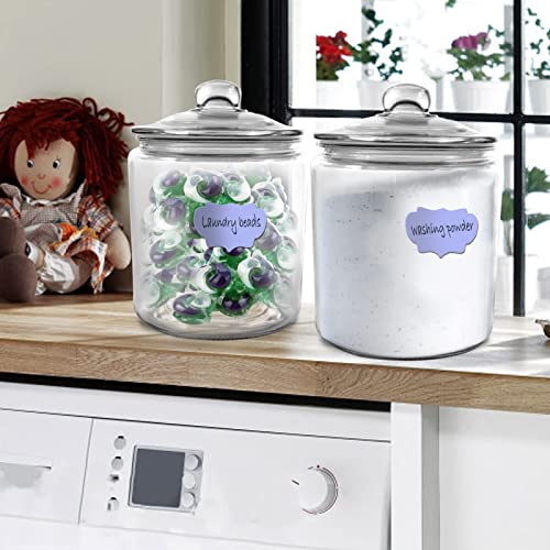 Masthome 1 Gallon Glass Storage Jars Set of 2,Airtight Cookie Jar for Flour Sugar Coffee,Clear Food Storage Canisters with Lids for Kitchen Counter Pantry Well Organization(15 pcs Food Storage Bag)