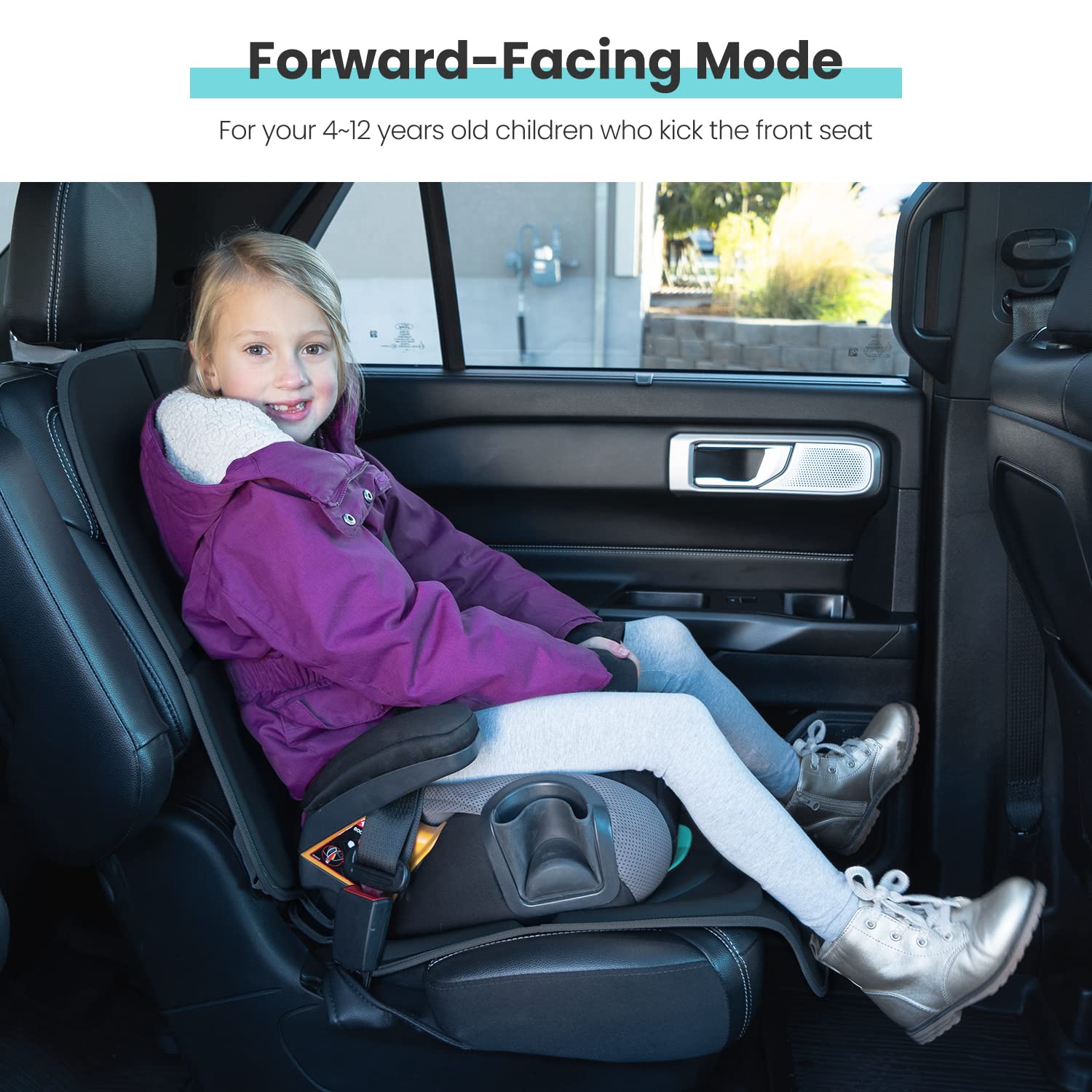HEYTRIP Car Seat Protector, 2 Packs, Rear-Facing/Forward Facing Car Seat Mat for 0~12 Years Old Children, Waterproof, Easy Cleanup, Non-Slip, Fit Most Car Seats(Black Blue)