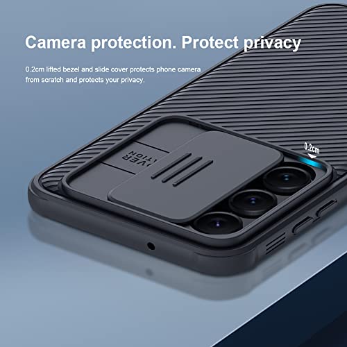 Mangix for Samsung Galaxy S23 Plus Case with Camera Cover,Slim Fit Thin Polycarbonate Protective Shockproof Cover with Slide Camera Cover, Upgraded Case for Samsung Galaxy S23 Plus/S23 + Black