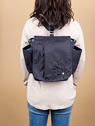HAIKU To Go Convertible 2.0 Crossbody and Backpack Messenger-Style Travel Bag with Adjustable Shoulder Straps, Dual Pockets, Midnight
