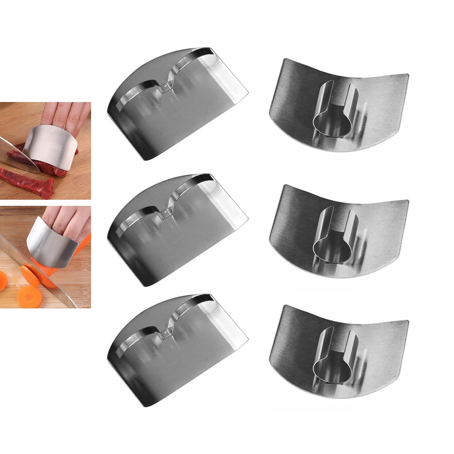 Longnavigator 6 Pcs Finger Protector for Cutting Food,Multifunctional Anti-Cut Finger Protectors for Dicing,Finger Guards for Cutting Slicing and Chopping Protector(Double & Single Finger)