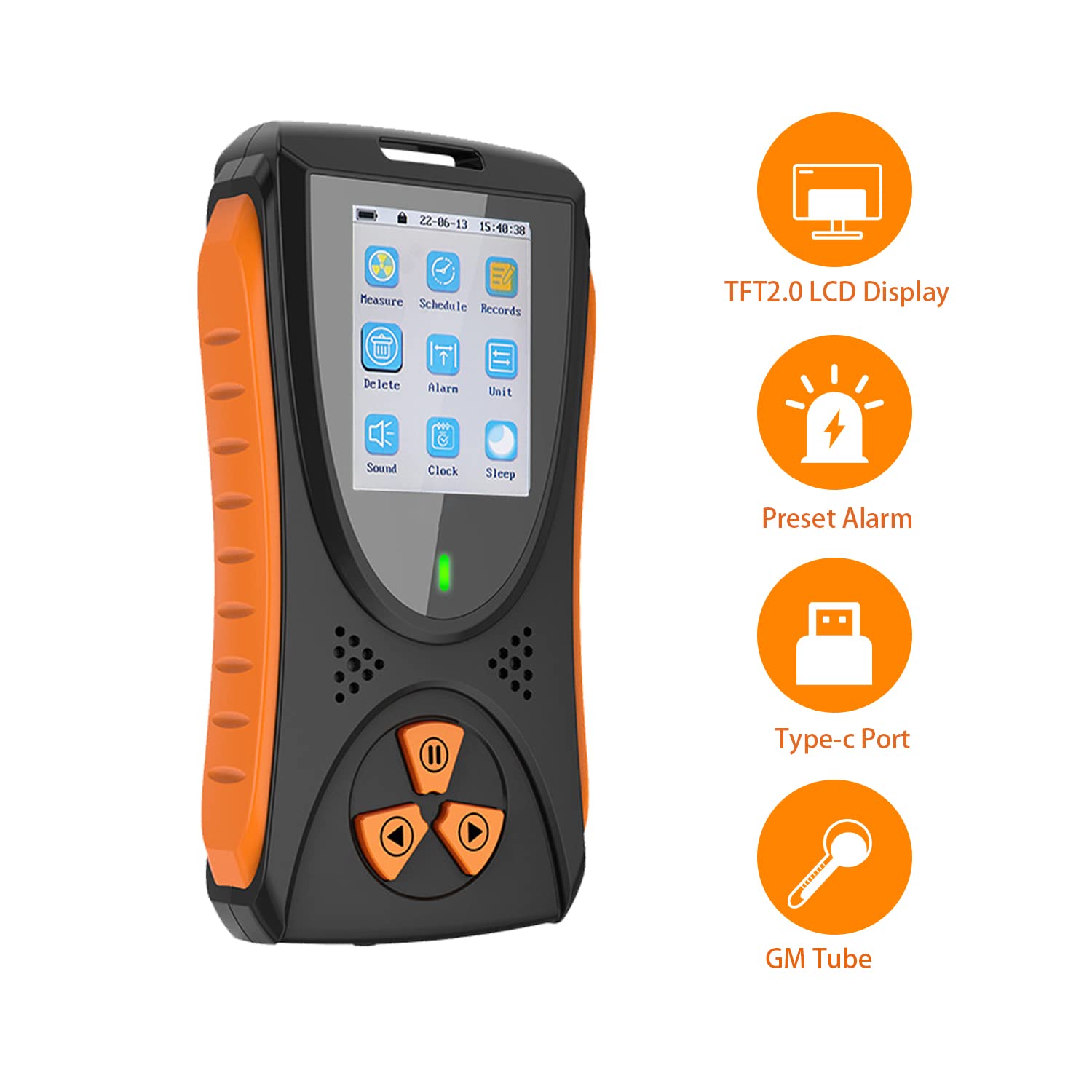 Humdax Rechargeable Geiger Counter Nuclear Radiation Detector with LCD Display, High Accuracy Beta Gamma X-ray Nuclear Radiation Dosimeter, Radiation Monitor Meter