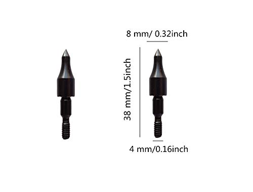 Erewa Pack of 24 Black Screw-in Archery Field Points Arrow for Target Practice Shooting,100 Grain Each