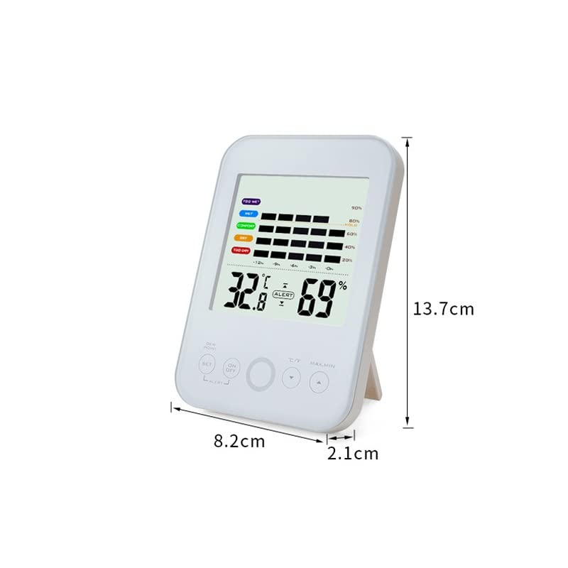 LNYHLXS Household Indoor Digital Hygrograph Touch Screen Electronic Thermometer Hygrometer Bedroom Thermometer