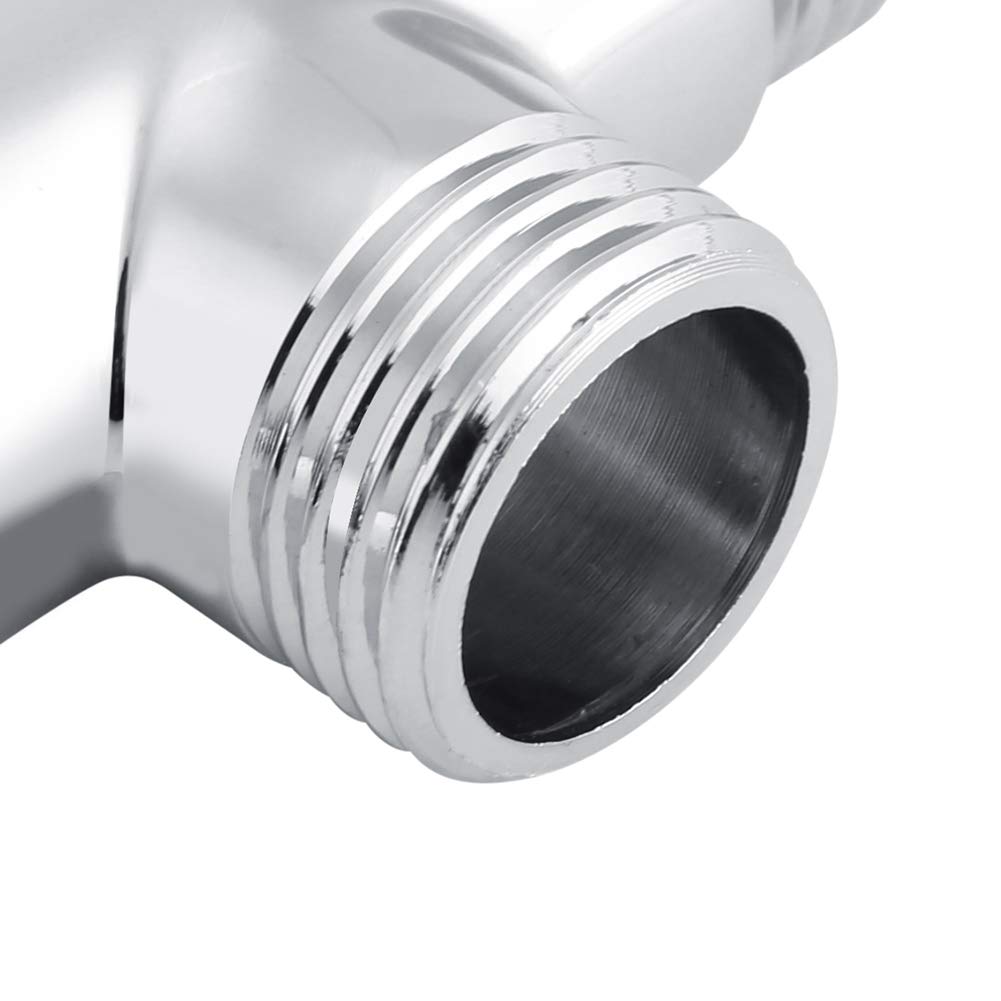 Shower Arm Diverter 3-Way T Shape Diverter Shut Off Valve Shower Toilet Bidet Sprayer Water Adapter Chrome Color Universal Sprayer Attachment Replacement Part
