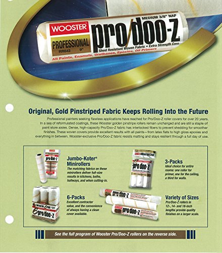 Wooster Brush RR723-9 Pro/Doo-Z Roller Cover 3/8-Inch Nap, 9-Inch, 9 Inch