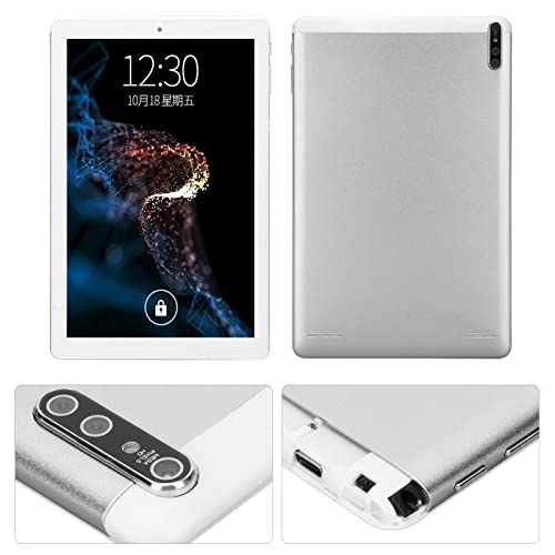 lonuo HD Tablet 13MP Camera 100-240V Silver Tablet Octa Core 2.5GHz CPU 6GB RAM 128GB ROM for School (US Plug)