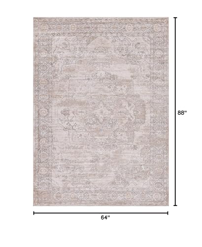 Rugs.com Oregon Collection Rug β 8' x 11' Ivory Low-Pile Rug Perfect for Living Rooms, Large Dining Rooms, Open Floorplans