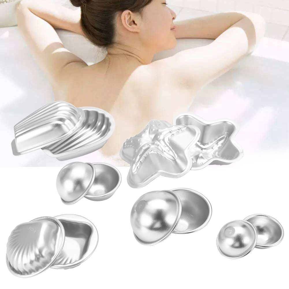 DIY Molds Aluminium, Metal Bath Bomb Molds, DIY Bath Bomb Mold Kit, DIY Bathtub Bomb Molds with Sea Creature Shapes, Soap Molds, Cake Molds, Candle Molds for Fizzy Bombs(3)