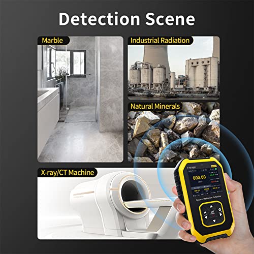Geiger Counter(GC-01),Nuclear Radiation Detector,Portable Handheld X-ray,Y-ray, β-ray Rechargeable Radiation Monitor Meter,with LCD Backlight Sound-Light Alarm,5 Dosage Units Switched