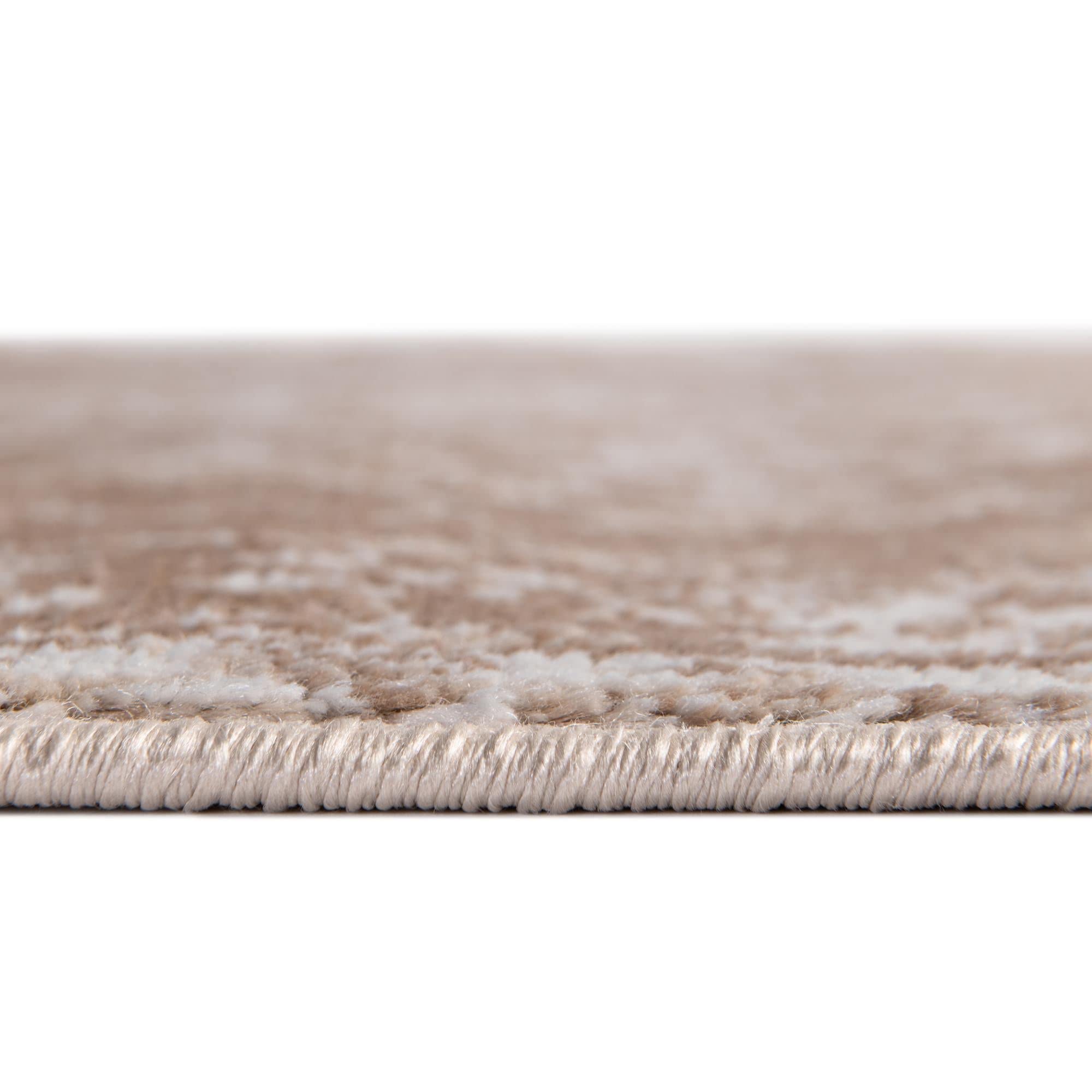Rugs.com Oxford Collection Rug β 7' Round Beige Low Rug Perfect for Kitchens, Dining Rooms
