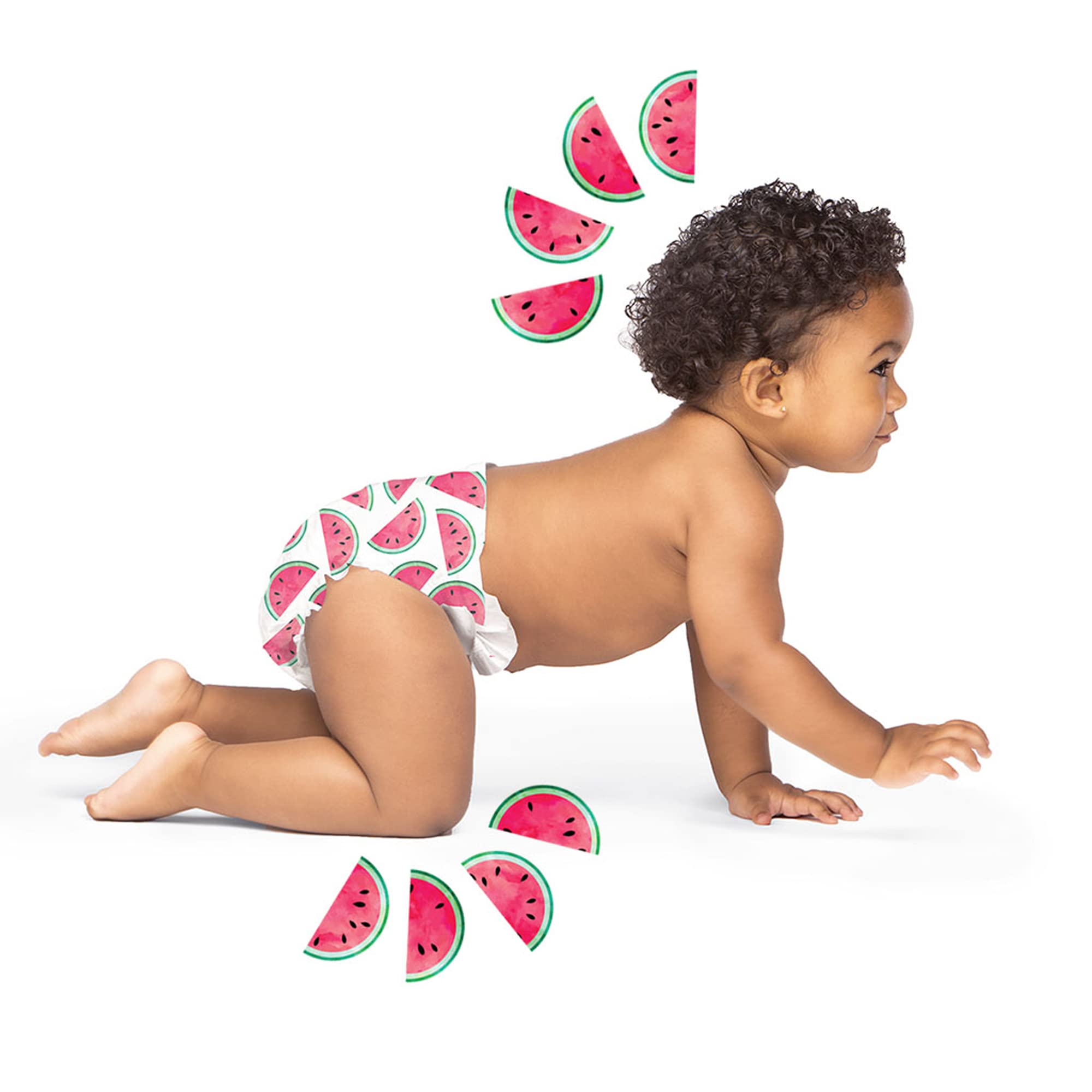 Hello Bello Diapers and Wipes Bundle for Babies | Size 2 | Girl Watermelon Pattern, 128 Count (4 Packs of 32) | Wipes, Unscented, 180 Count (3 Packs of 60) | 308 Count