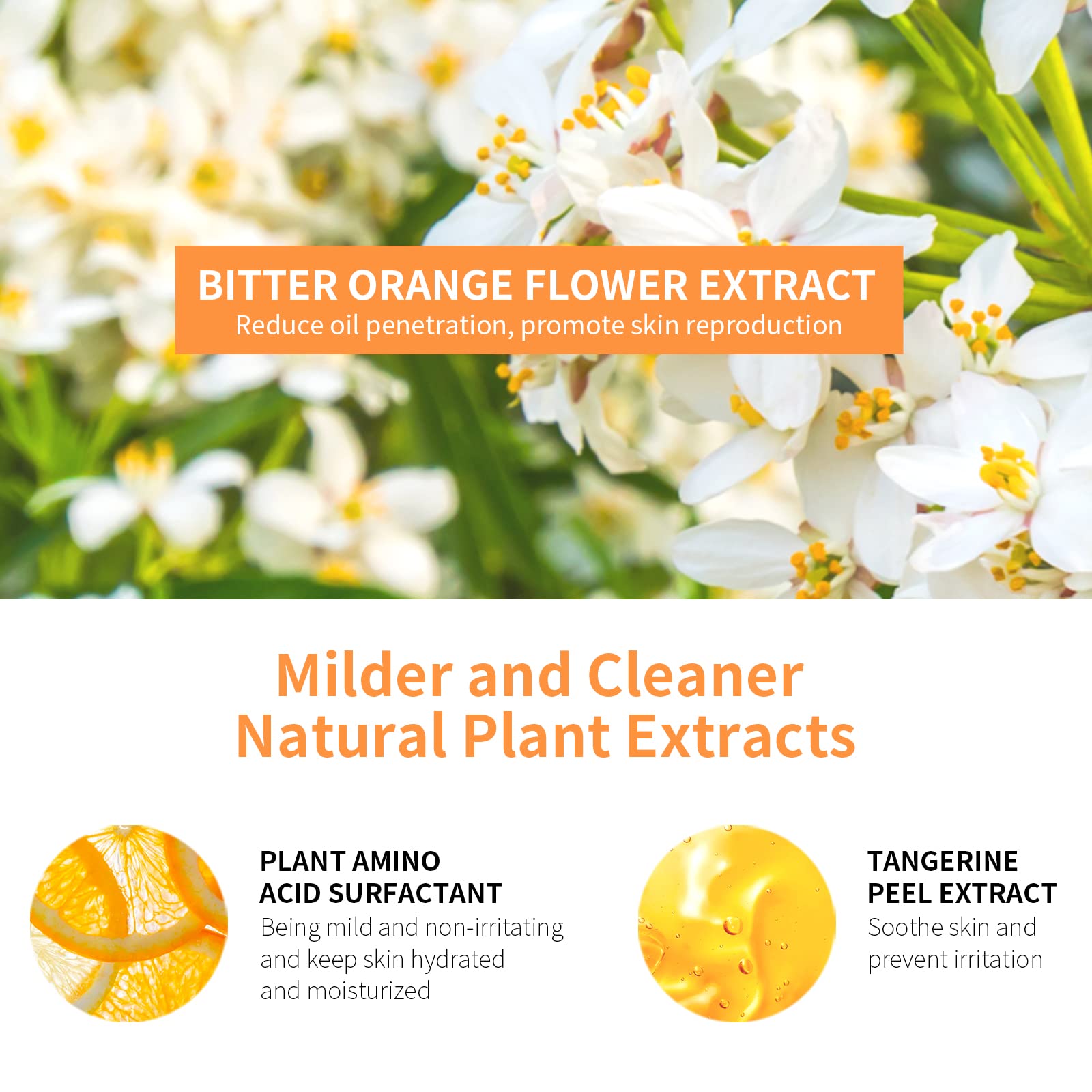 Eyelash Extension Cleanser Brelyee Orange Blossom Lash shampoo 60ml + Brush, Eyelash Wash for Extensions, Lash Cleanser, Lash Bath, Lash Cleaner, Paraben & Sulfate Free for Professional & Self Use