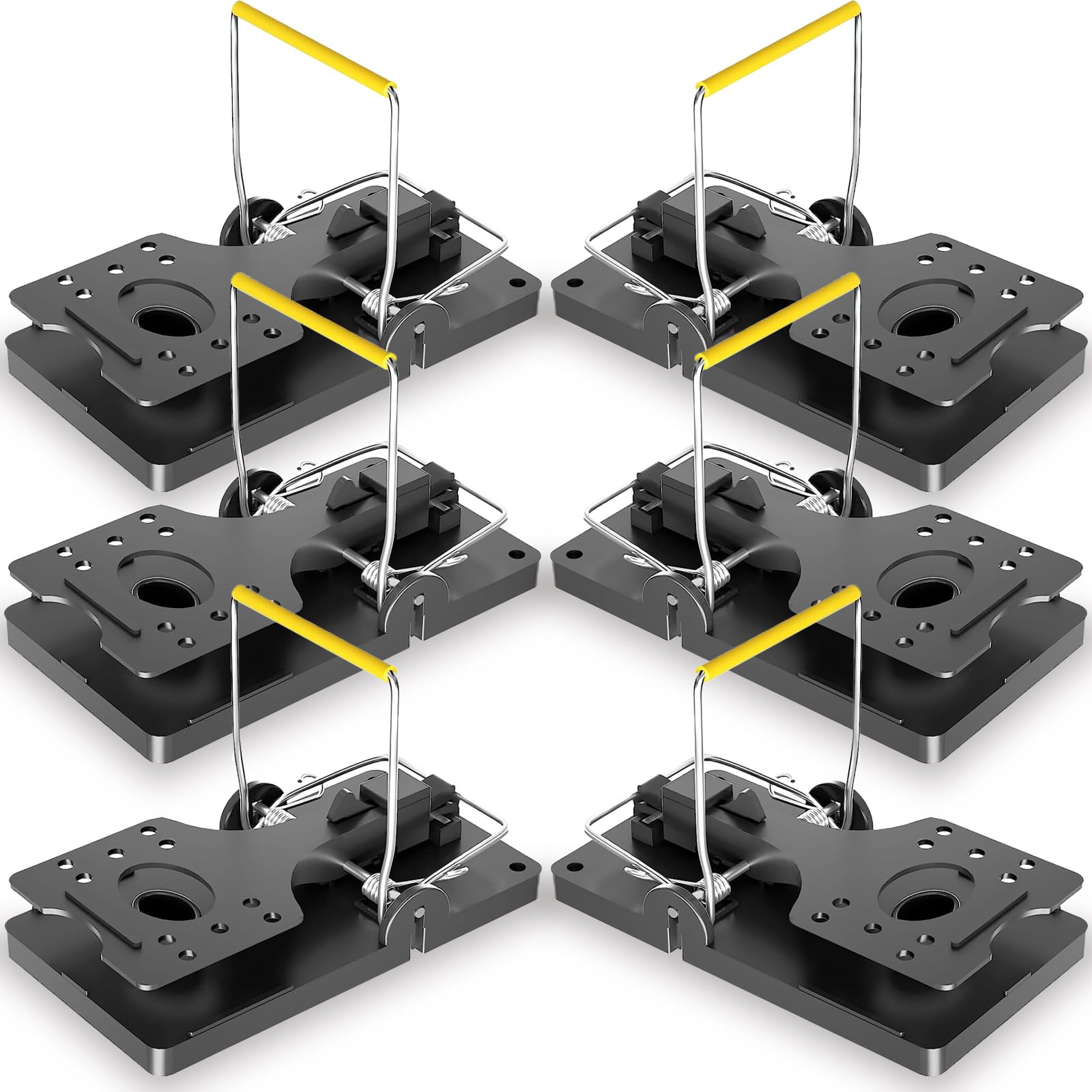 Large Rat Traps, Mouse Traps That Work,Snap Traps for Indoor Outdoor, Quick Effective Sanitary Safe, Snap Trap for Trapping Against Mouse, Chipmunk, Safety and Friendly for Pet (Black Large 6 Pack)