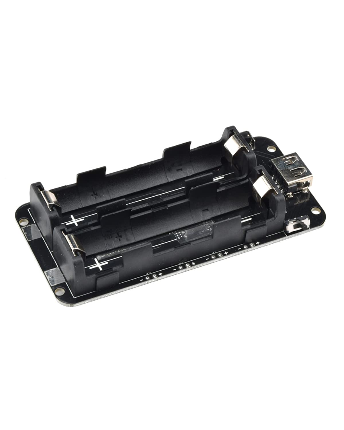 diymore 1865O Battery Holder Double Li-ion V8 Battery Shield Micro USB 5V/3A 3V/1A Power Bank Battery Charging Module for Raspberry Pi and Arduino ESP32 (2 Holders)