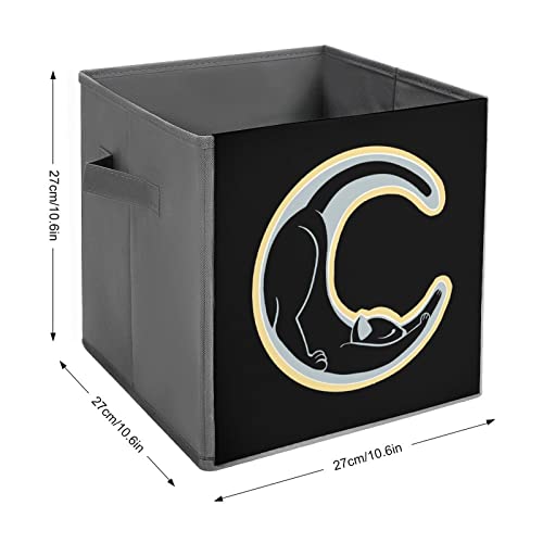 Moon Cat Large Cubes Storage Bins Collapsible Canvas Storage Box Closet Organizers for Shelves