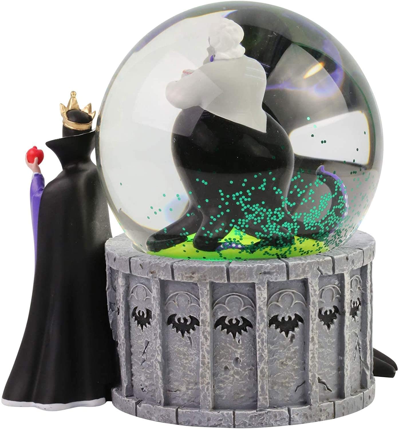 Department 56 Disney Villains Ursula, Maleficent and Evil Queen Lit Waterglobe Waterball, 5.91 Inch, Multicolor