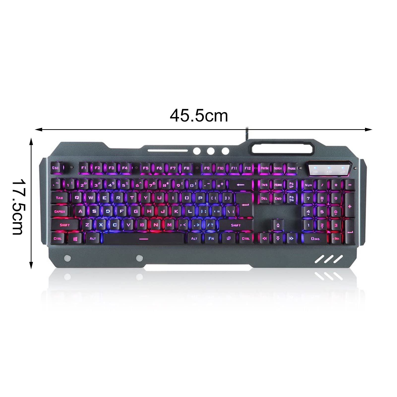 Lopeceal Mechanical Gaming Keyboard Wired Keyboard Ergonomic RGB 104 Keys Quick Response Rainbow LED Backlit USB Interface Anti-Ghosting for PC Desktop Black