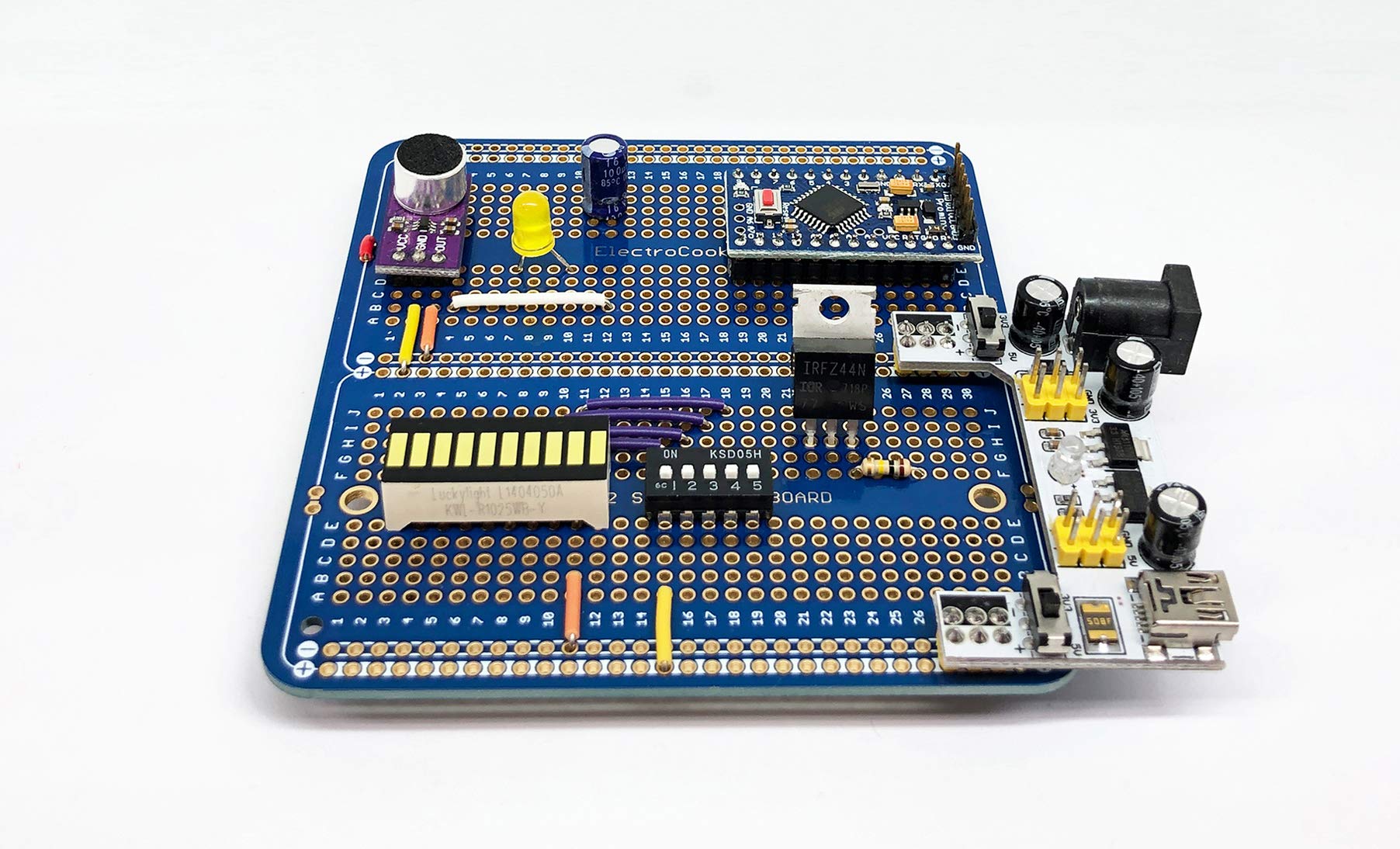 ElectroCookie Large PCB Prototype Board Kit Solderable Breadboards for Electronics Projects Compatible for DIY Arduino Soldering Projects, Gold-Plated (6 Multi-Pack, Blue)