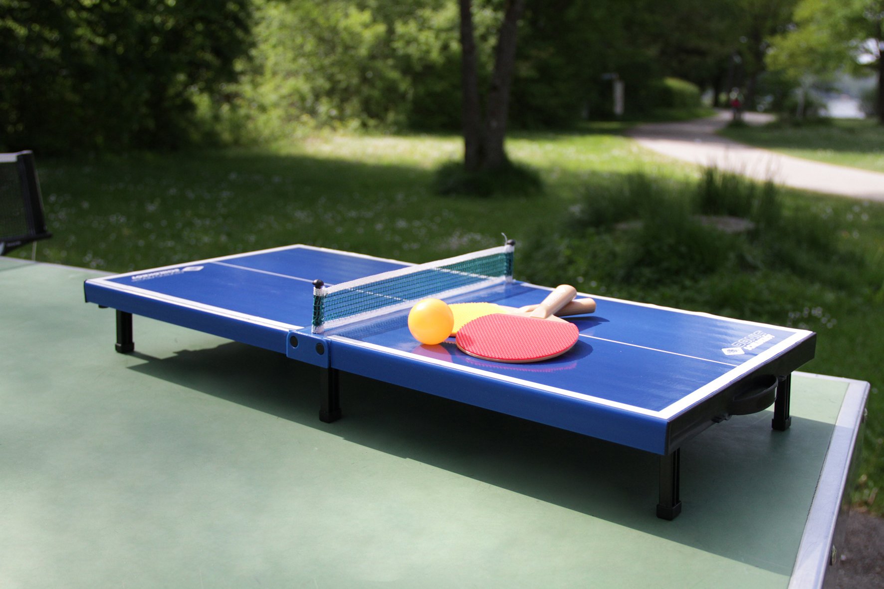 Donic-Schildkröt Mini Ping Pong Table, with 2 Bats and 1 Ball, Folding in a Briefcase, 838576