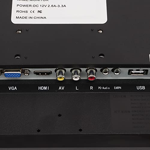 HD LCD Monitor, Clear Picture ABS Light 100‑240V VGA AV BNC USB DC Input Monitor Multifunctional for Computers (US Plug)