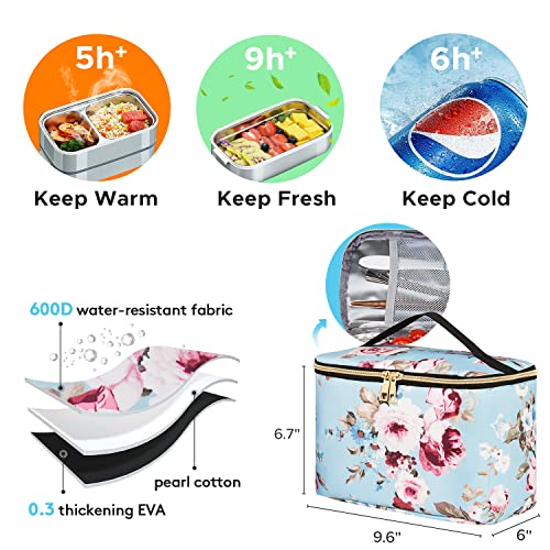 Kaome Lunch Backpack 15.6 Inch Laptop Backpack for Women with USB Port Nurse Gift Teacher Work Backpack Cooler Insulated Lunch Bag Waterproof Daypacks for Work Picnic Travel Anti-theft