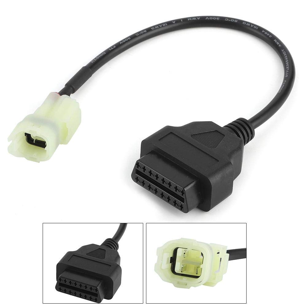 Duokon 4 Pin OBD2 Adapter, Small Size OBD2 Convertor Motorcycle Fault Detection Parts Fit for Motorbikes or Similar