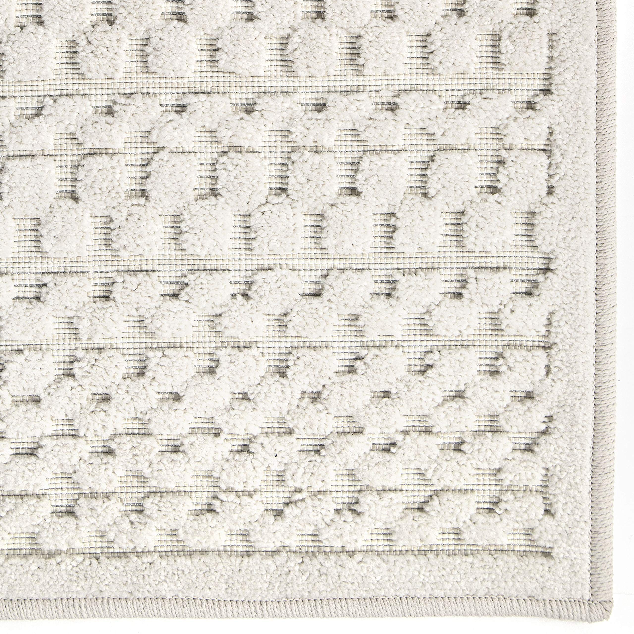 My Texas House Quail Hallow Rug - 1'11" X 7'6" Runner In Natural, High-Low, Geometric Design, Indoor Outdoor Patio And Home Decor