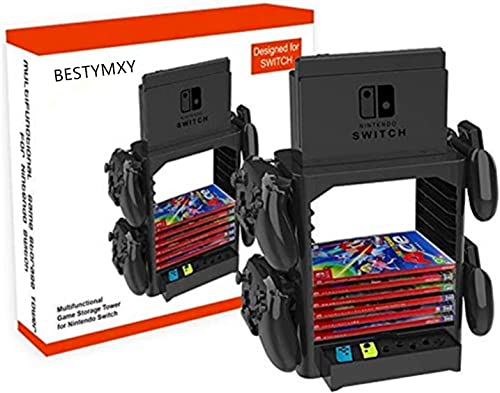 ForBEST Nintendo Switch Multi-Function Storage Bracket, Tower Holder Stand Shelf for Switch Game Disc Card Switch Console Host Switch Controller Switch Accessories