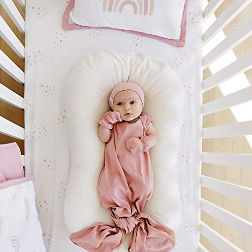 Ely's & Co. Baby Crib Bedding Sets for Girls β 4 Piece Set Includes Crib Sheet, Quilted Blanket, Crib Skirt, and Baby Pillowcase β Pink Rainbow Design
