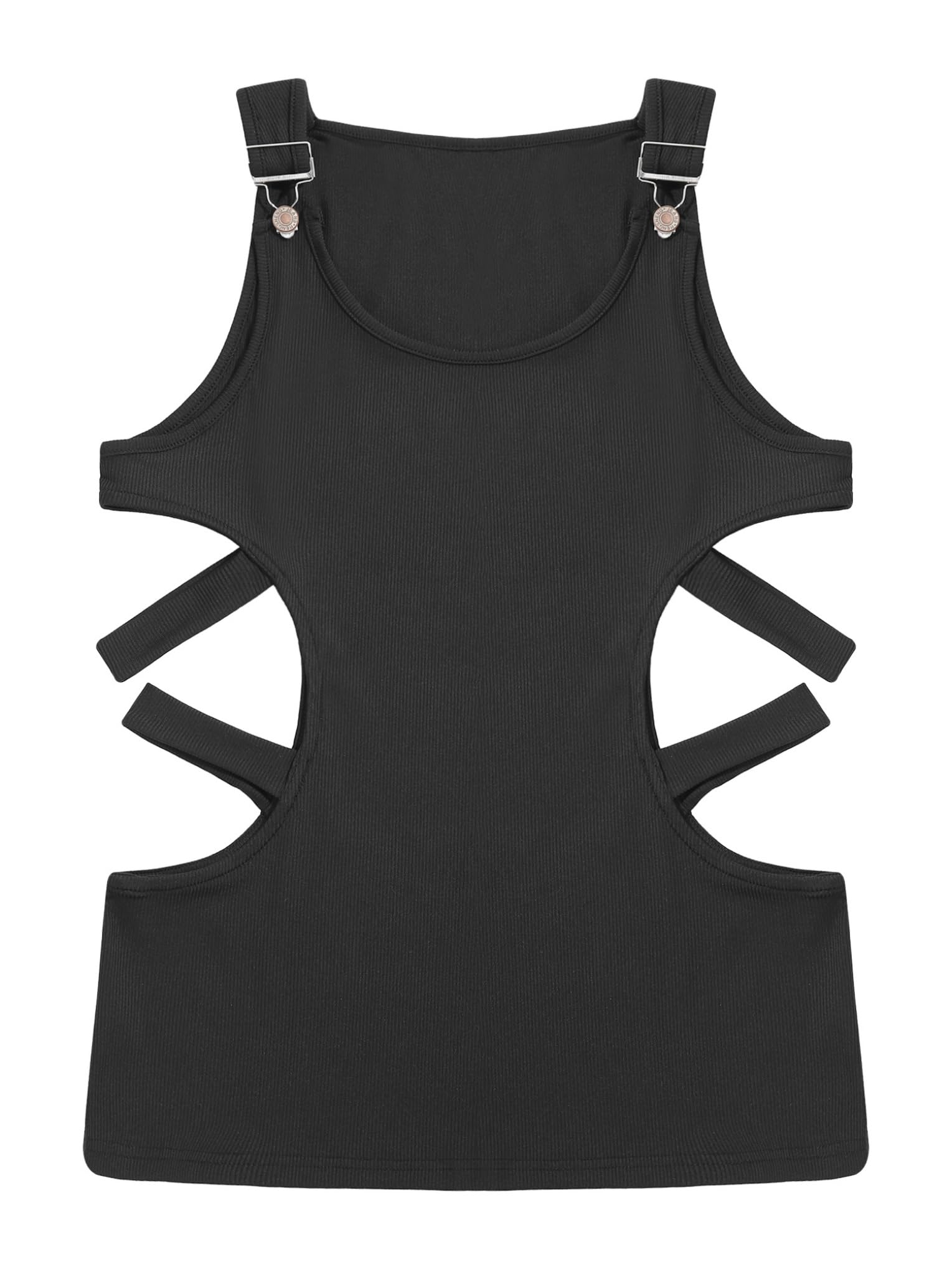 Hansber Men's Hollow Out Side Tank Top Compression Athletic Muscle T-Shirt Rave Vest Clubwear Type A Medium