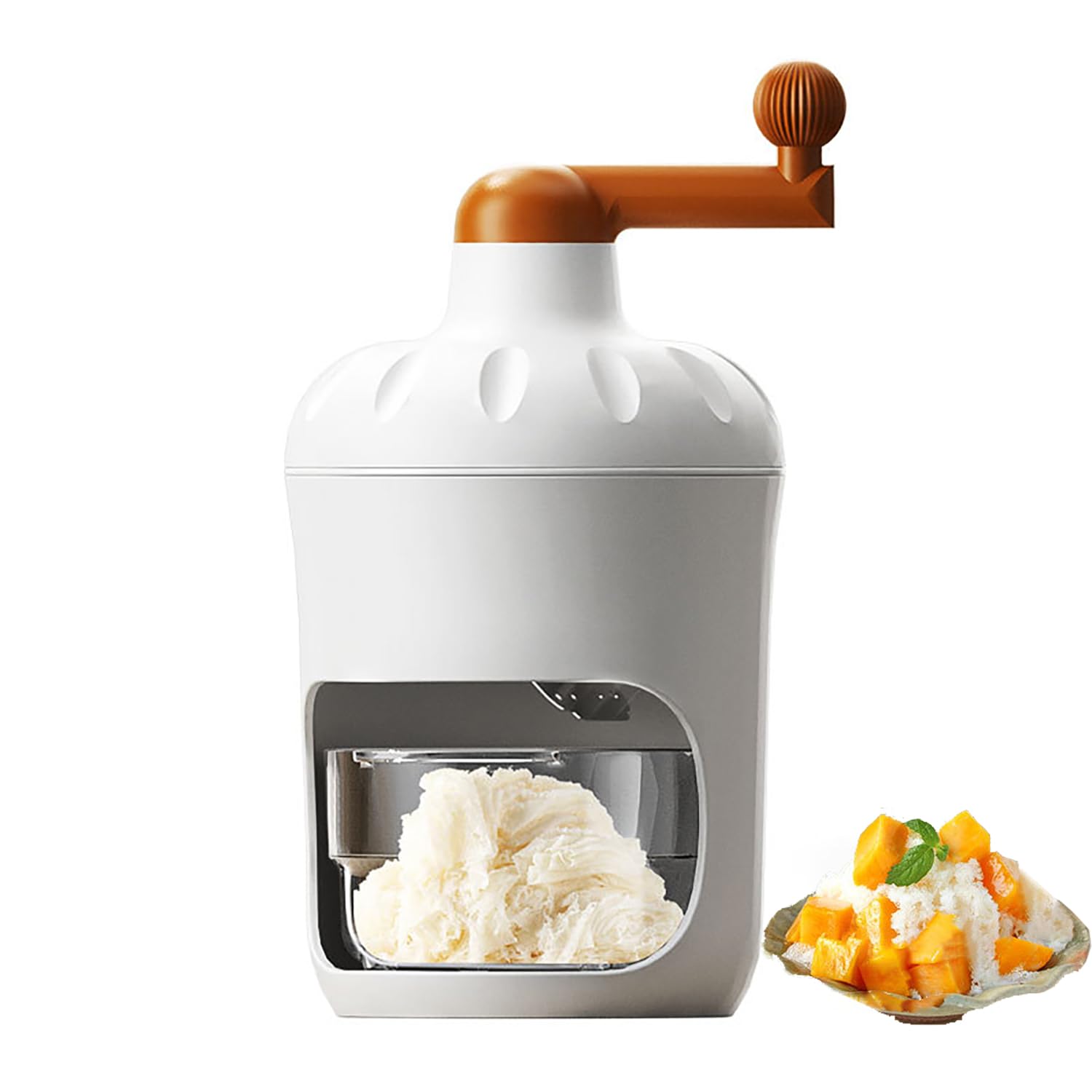 Manual Shaved Ice & Snow Cone Machine, Portable Slushy Maker with Stainless Steel Blades, Hand-Crank Ice Crusher for Home and Outdoor Use, Bingsu and Ice Cream, Snowcone, Cocktail Maker