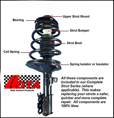 DTA 70032 Full Set 2 Front Complete Struts with Springs and Mounts + 2 Rear Shocks 4-pc Set Compatible with 2001-2006 Mazda Tribute, 2005-2007 Mercury Mariner, 2001-2007 Ford Escape