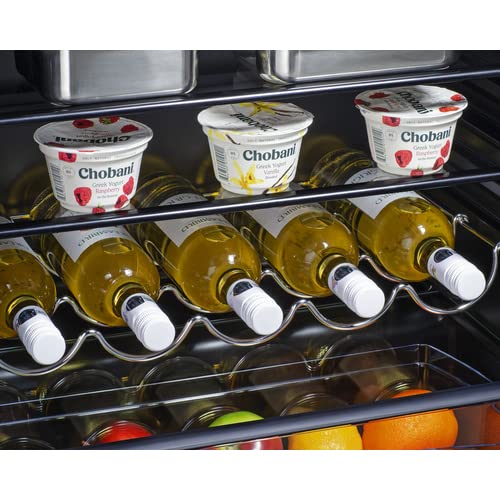 Summit FF6BK2SS 24” Wide Under Counter Refrigerator 5.5 cu.ft. Made in Europe with Automatic Defrost Operation, Reversible Stainless-Steel Door, and Deluxe black interior (Right-Hand Door)