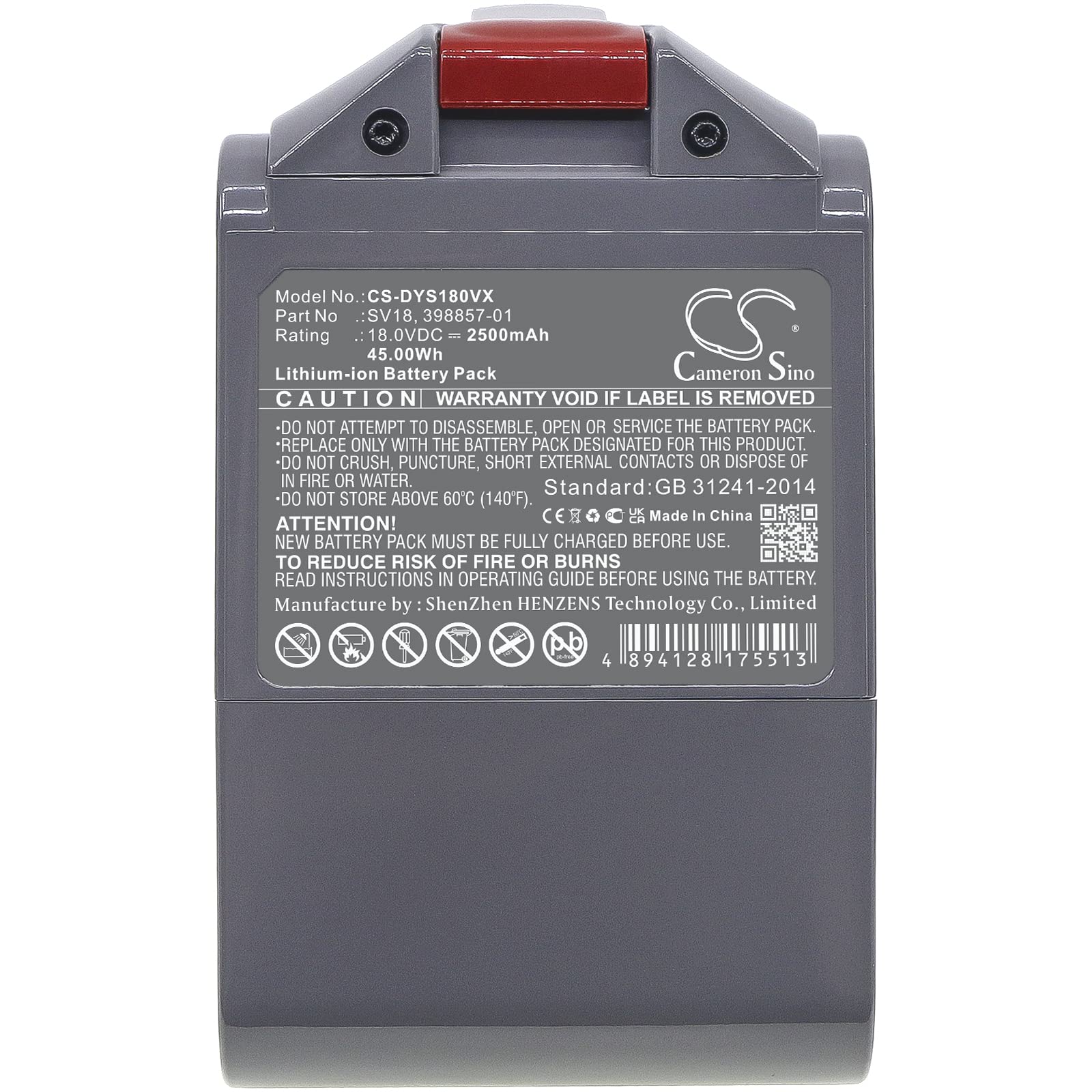 HVH 2500mAh Battery Replacement for Dyson 398006-01, 398857-01, 965171-02, 971450-06, SV18, Digital Slim Fluffy Extra, Digital Slim Fluffy Pro, V10 Slim, V11, V12 Detect Slim, V15 Detect