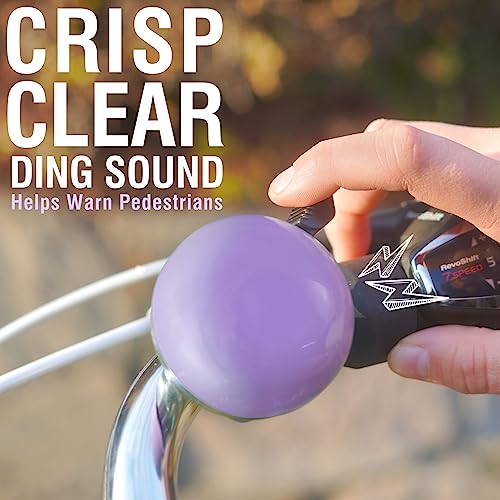 MARQUE Beach Cruiser Bike Bell β Classic Bicycle Bell Design for Adults and Kids with Traditional Ring Sound (Purple)