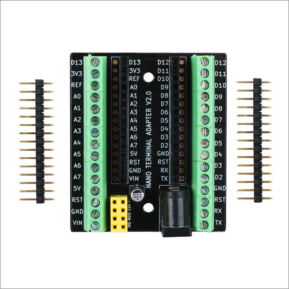 Emakefun Terminal Expansion Adapter Board Compatible with Arduino Nano V3.0 AVR ATMEGA328P with NRF2401+ Expansion Interface, DC Power Supply Interface (5PCS)