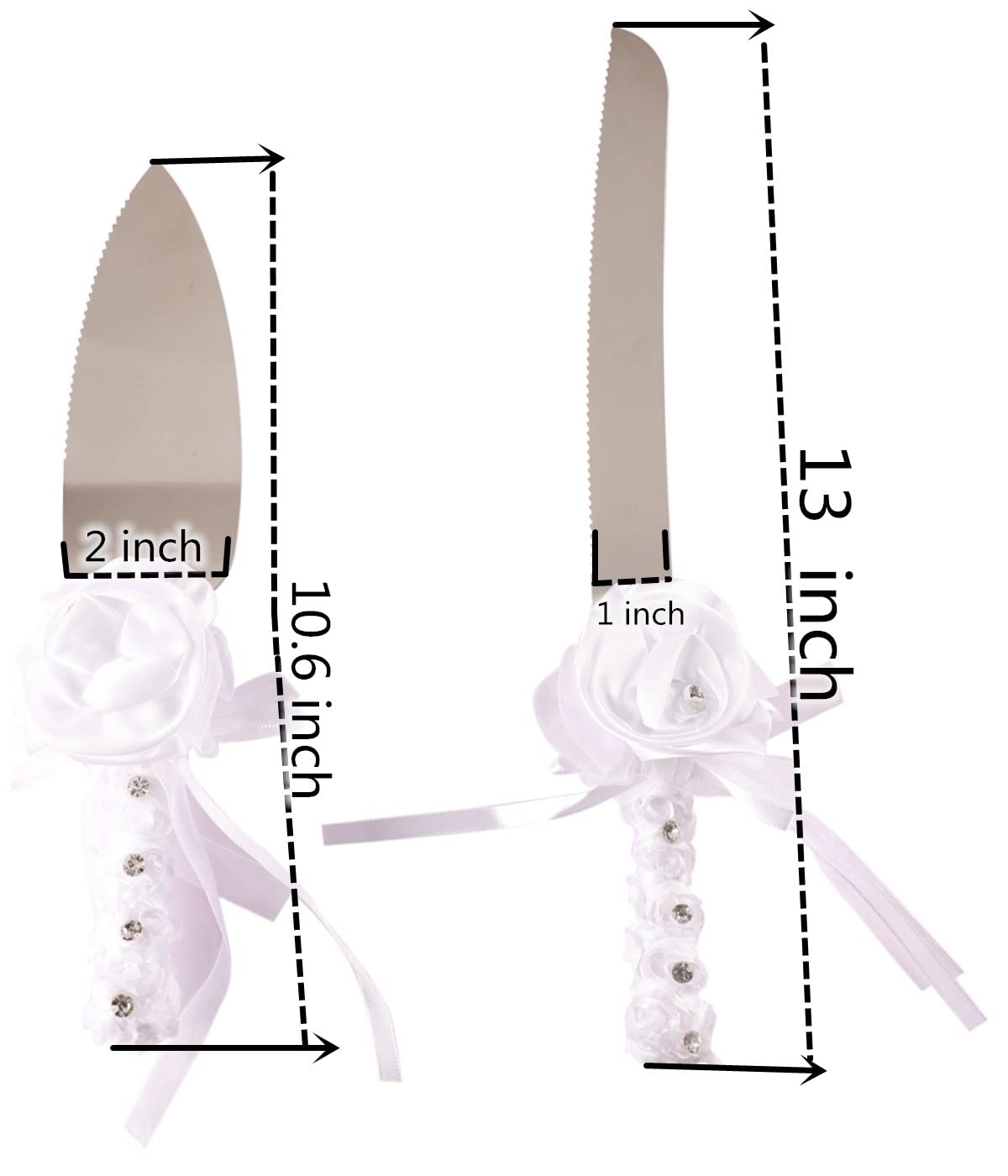 HE ANDI 2 Piece Vintage Style Wedding Cake, Birthday Cake, Divider Set. (White2)
