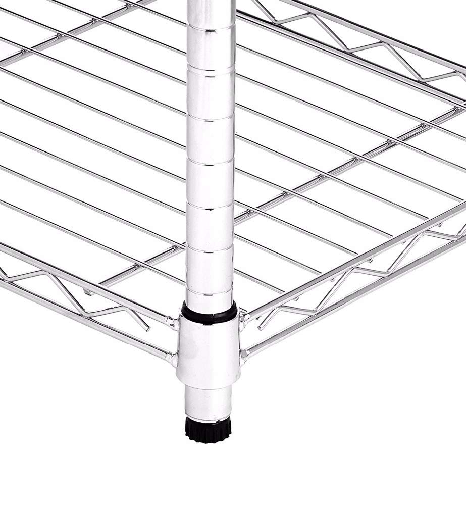 Simple Deluxe Heavy Duty 5-Shelf Shelving Unit, 35" D x 18"W x 70" H, 35 x 18 x 70‘’, Chrome