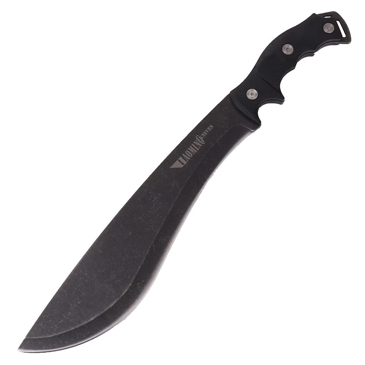 HAOMING Full Tang Recurve Tactical Bowie with Sheath Hunting Knife for Outdoor tool