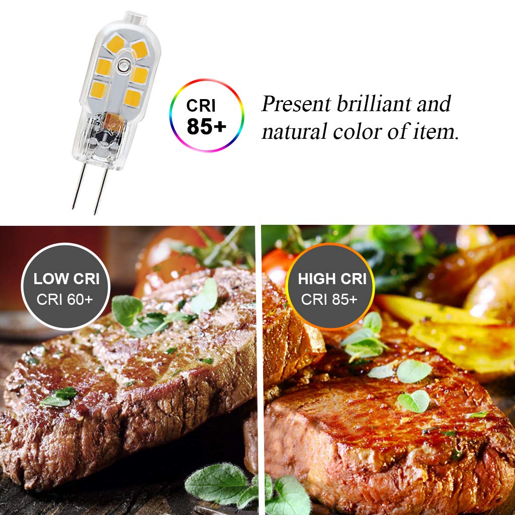 SumVibe G4 LED Bulb, 20W Halogen Bulb Replacement, 2 Watt G4 Bulbs Bi-Pin Base, AC/DC 12 Volt Warm White 3000K, Non-Dimmable, 10-Pack