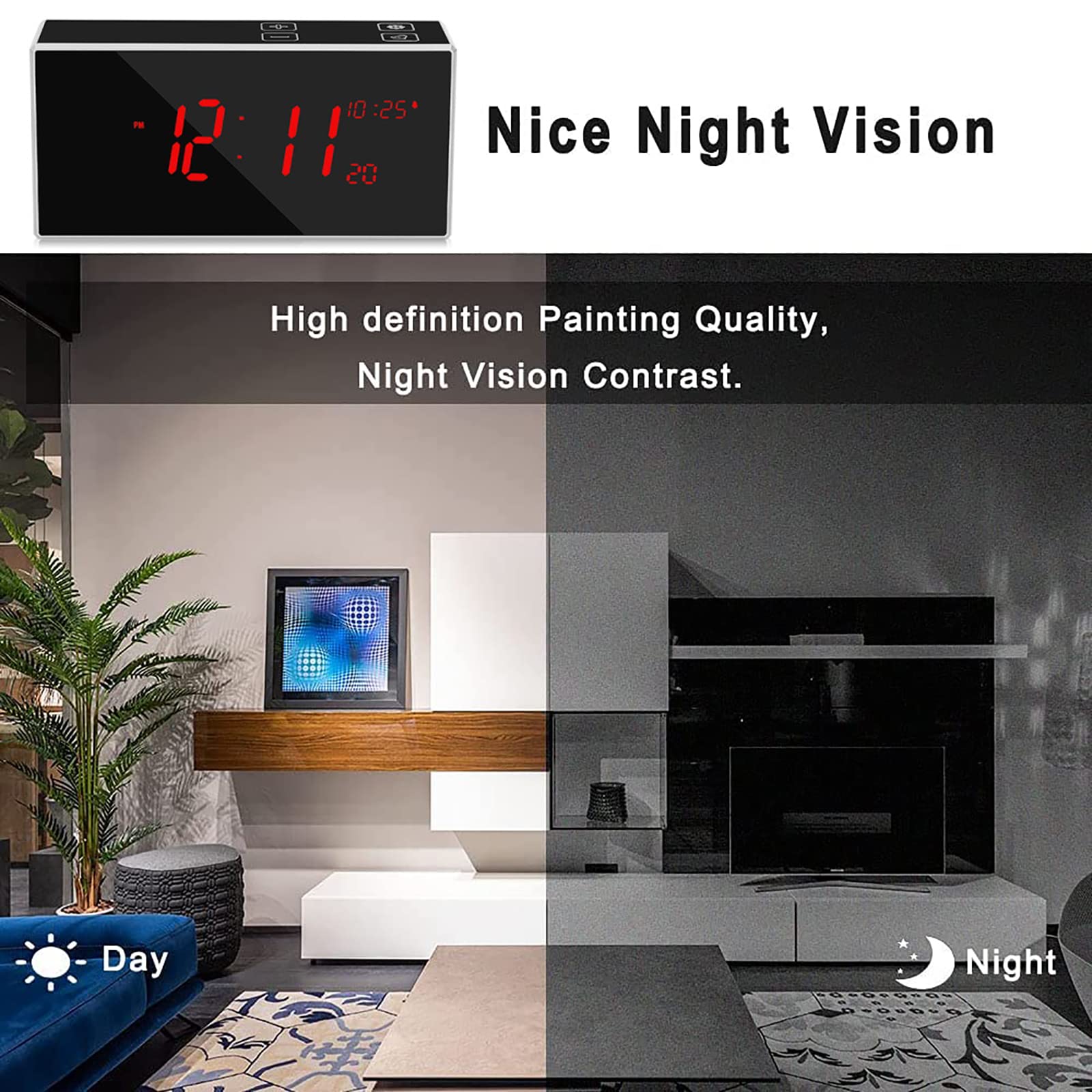 Hidden Spy Camera Alarm Clock Wireless with Stronger Night Vision,Motion Activated,Nanny Spy Cam with 160°Viewing Angle,Aipmoz Security Secret Camera for Home Office Store(2.4/5Ghz)
