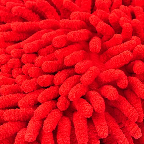 Maxshine Red Chenille Microfiber Wash Pad β Double Sided Long Super Soft Strands Makes Easy to Glide Over Any Car Surfaces, Windows, Mirrors, Great Washing Experience