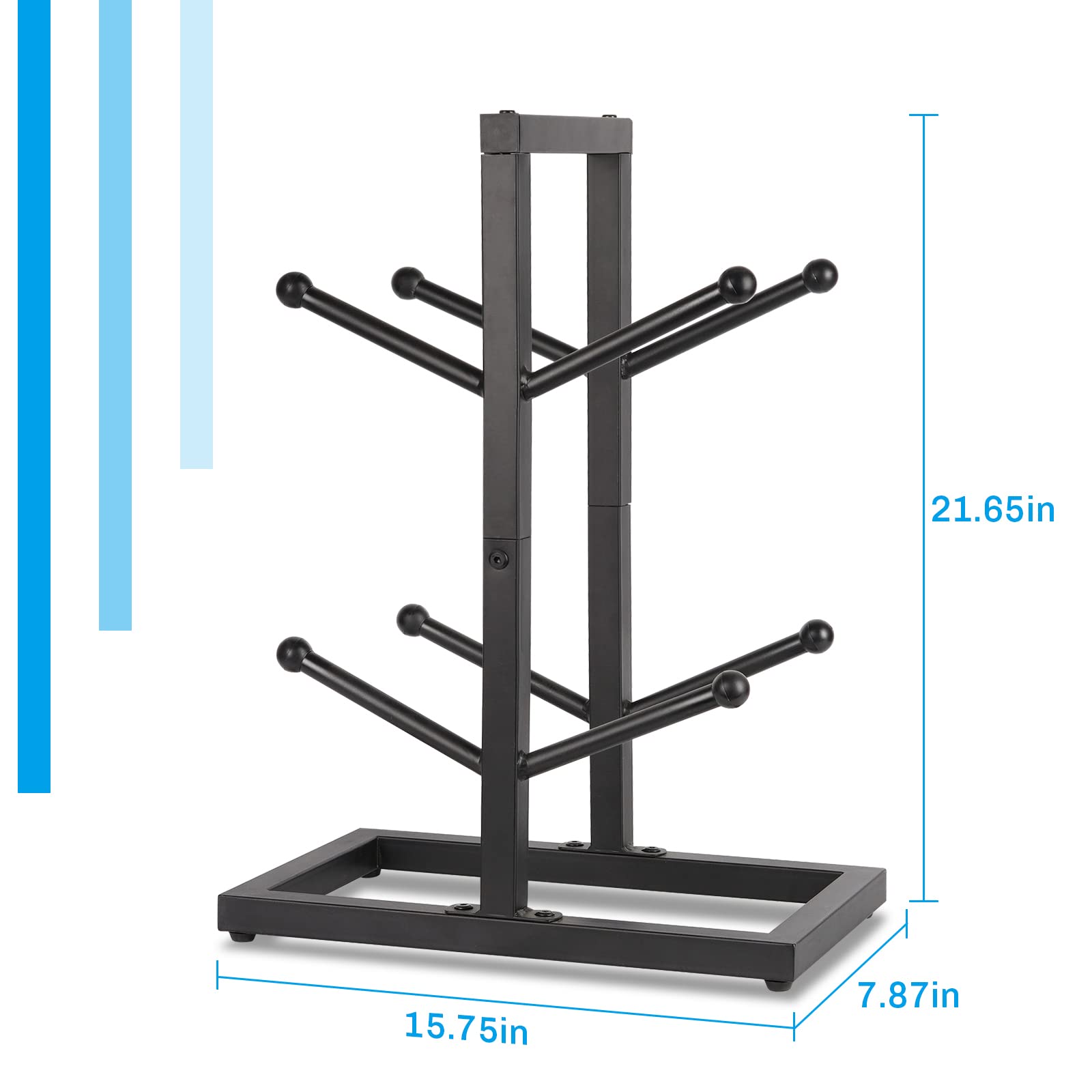 Fitlyiee Four-Layer Multipurpose Basketball Organizer Iron Ball Rack for Indoor Outdoor (Black)