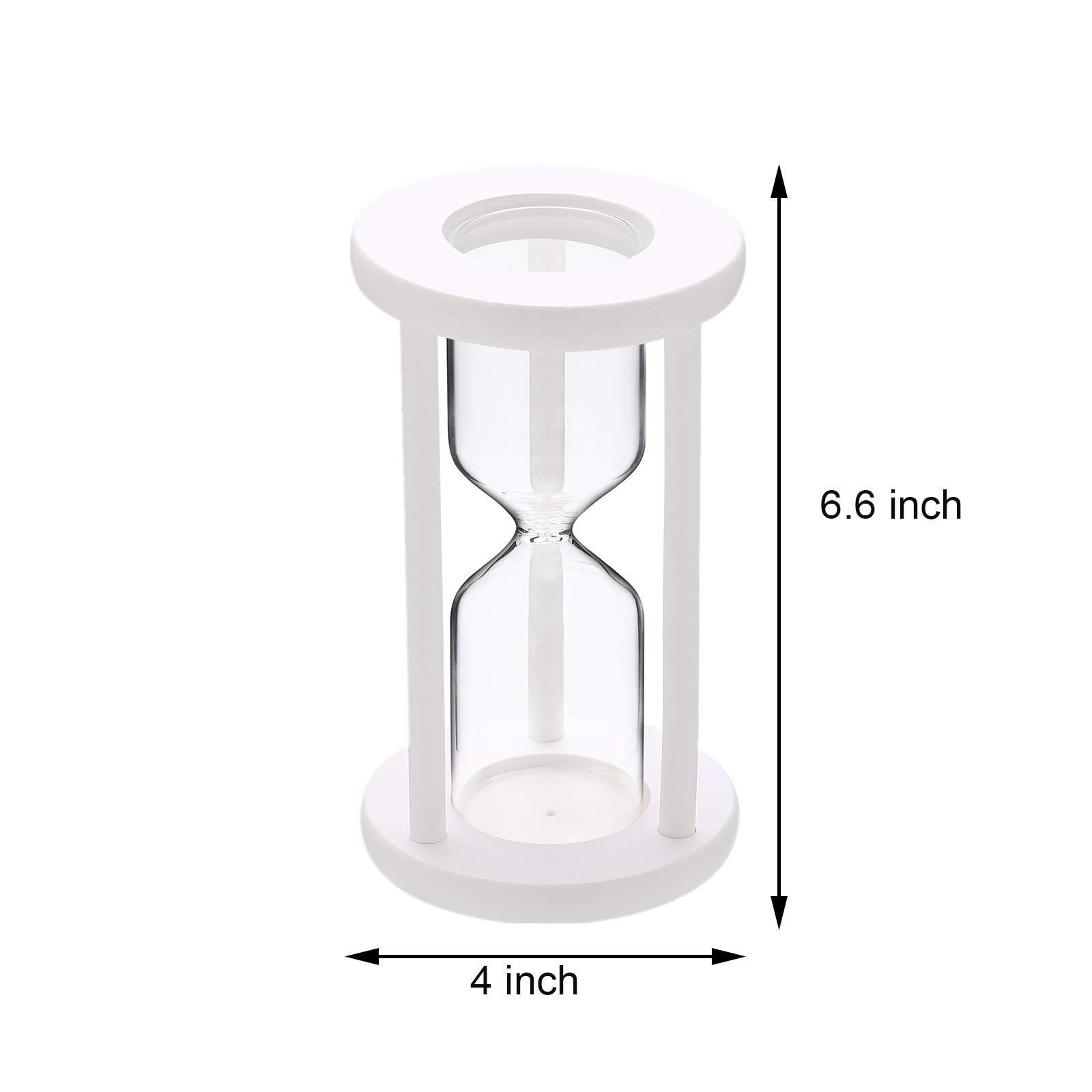 Empty Hourglass Sand Timer Set:White Wood Frame Sand Watch, Sand Clock, Reloj De Arena, Large Hour Glass Sandglass DIY Fillable Unity Sand Ceremony Kit for Wedding Home, Desk, Office Decorative¡