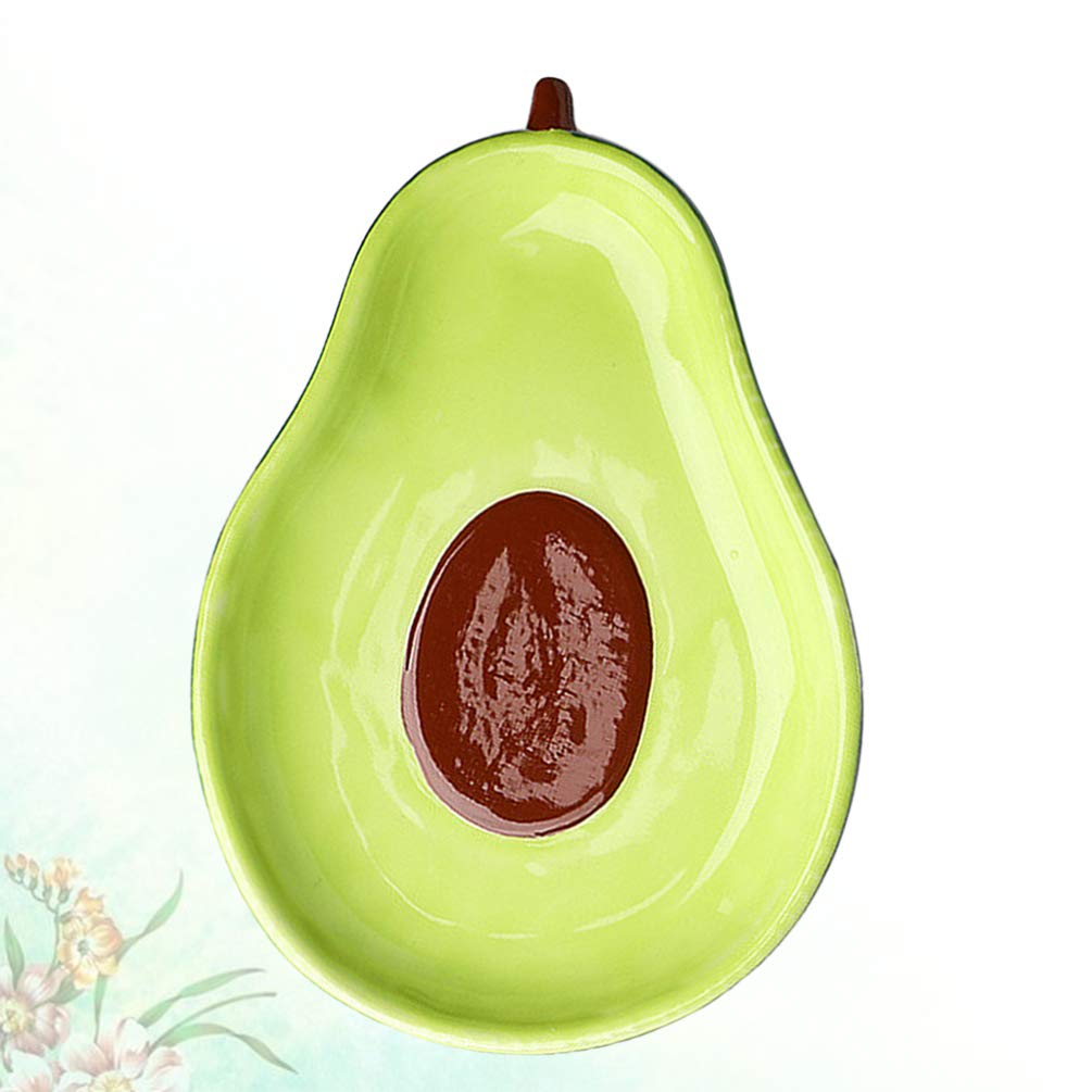 Garneck Ceramic Avocado Shaped Shaped Serving Plate Ceramic Sauce Dish Dip Bowls for Fruits Salads Dessert Appetizers