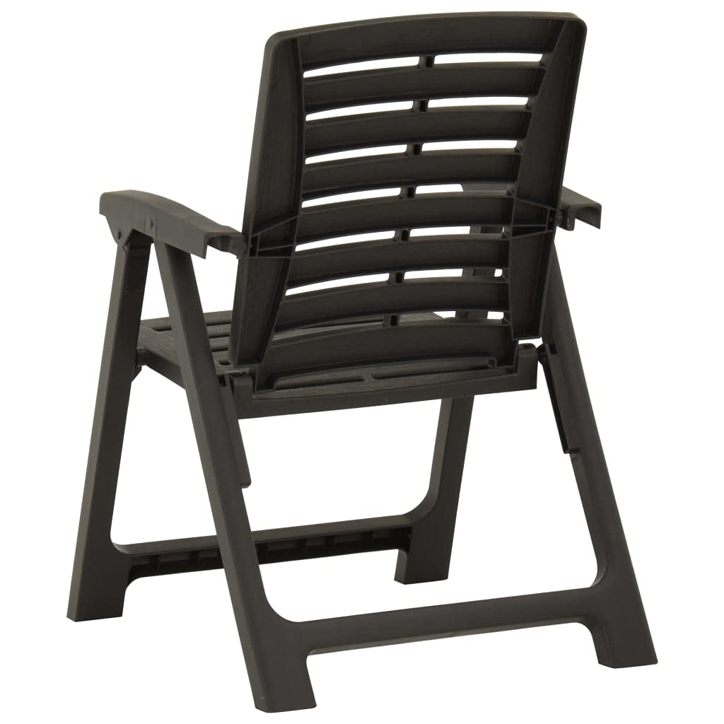 vidaXL 3-Piece Gray Bistro Set - Foldable Garden Chairs and Table - Durable Plastic - Weather-Resistant Outdoor Furniture for Patio/Deck/Balcony