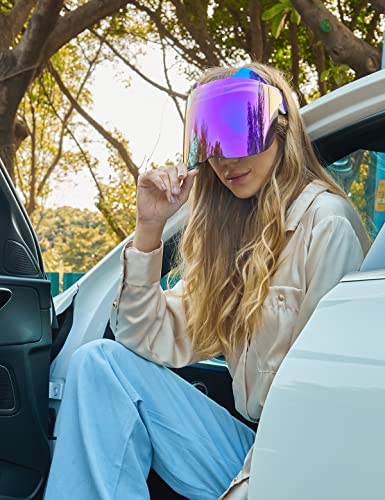 Hapifri UV Protection Face Shield, Unisex Facial Sun Visor for Men Women Outdoors Sports Driving, UPF 70+,100% UV400 Face Visor(Laboratory Test Certificate with Adjustable Headband Purple L…